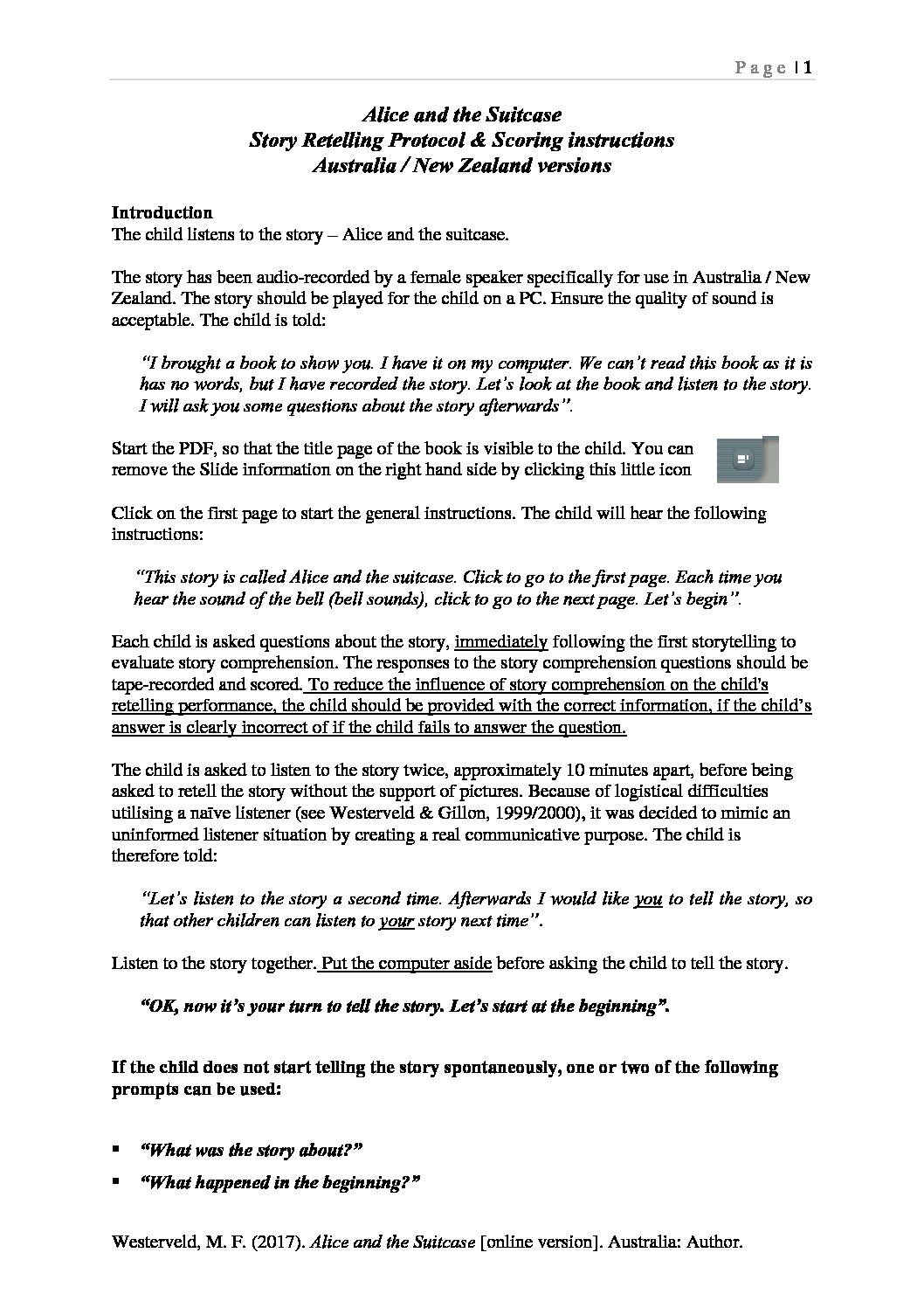 Alice Protocol & Scoring Instructions 2017 NZ_AU | Marleen Westerveld